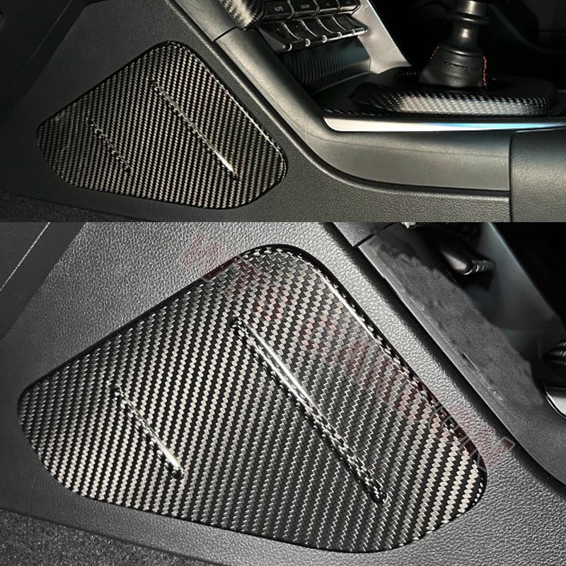 Real Carbon Fiber Interior Car Center Console Side Seat Knee Pads Panel ...