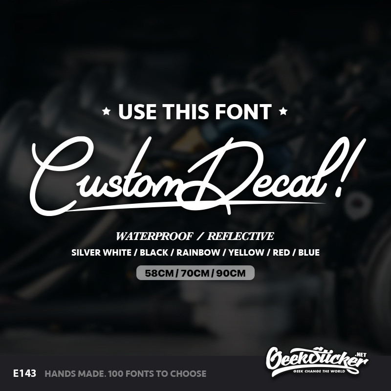 Geeksticker Customized 100 Fonts Car Decal TEXT Stickers Personalized ...