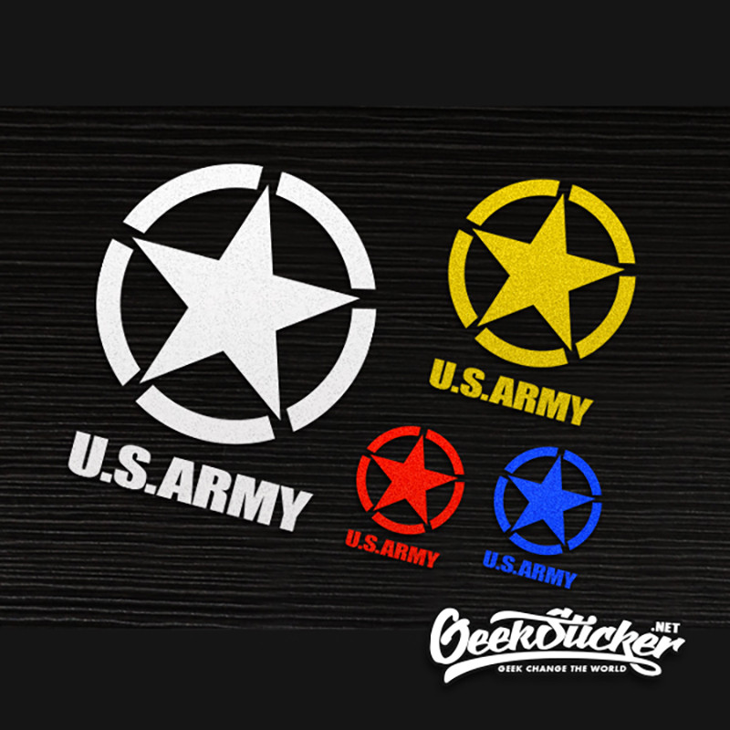 Waterproof Reflective Universal Car the Whole Body Sticker US Army Star ...