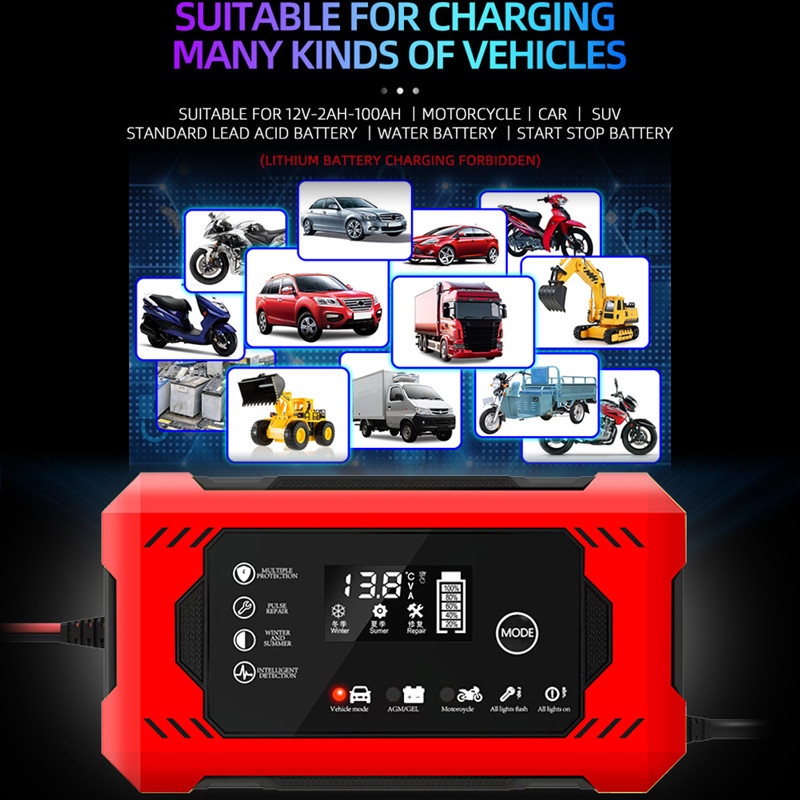 12V 6A Intelligent Fast Car Battery Charger Fully Automatic Repair ...