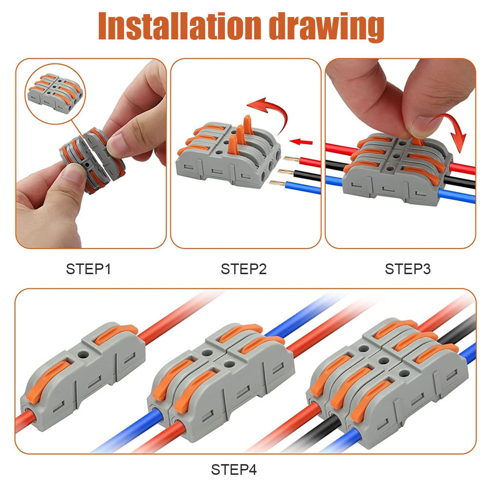 Quick Splicing Multiplex Butt Wire Connector Compact Electrical Cable Terminal Block Home Wirin