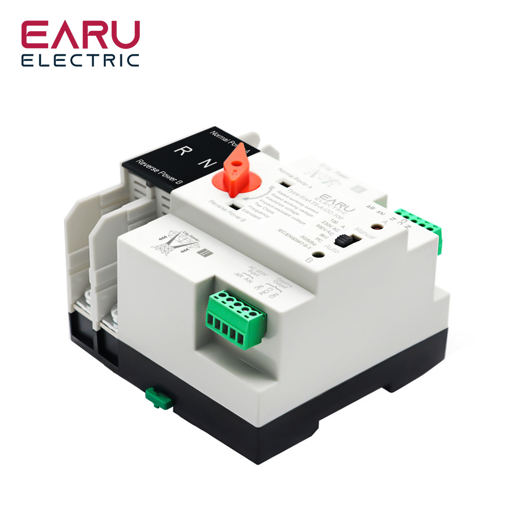 Din Rail 2P 4P ATS Dual Power Automatic Transfer Switch Electrical ...