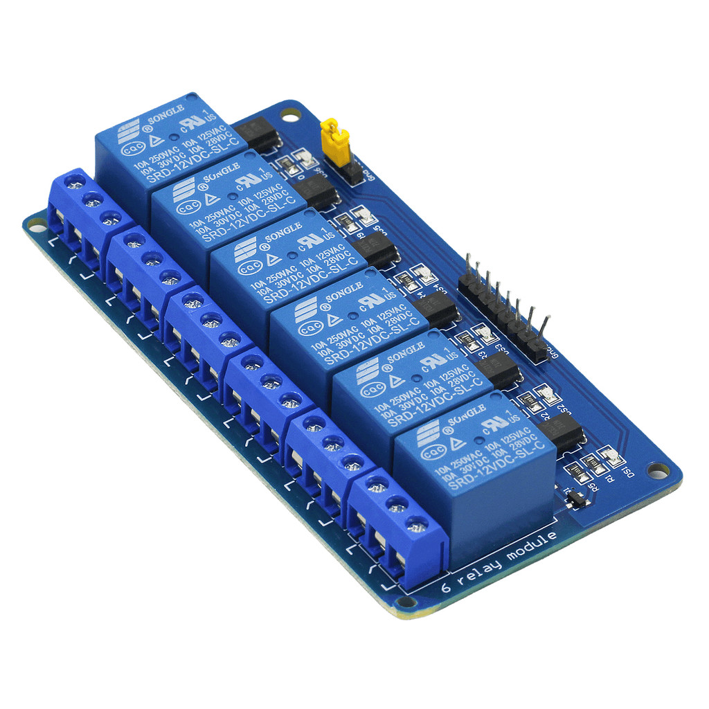 5V 12V Relay Module 6 Channel Low Level Trigger Board Shield with ...