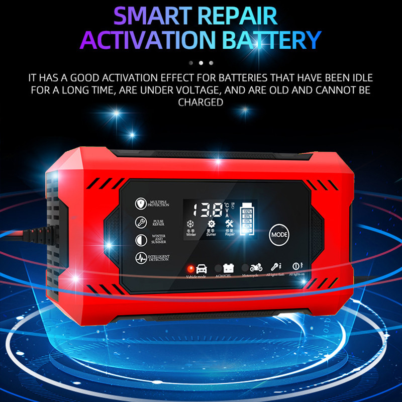 12V 6A Intelligent Fast Car Battery Charger Fully Automatic Repair ...
