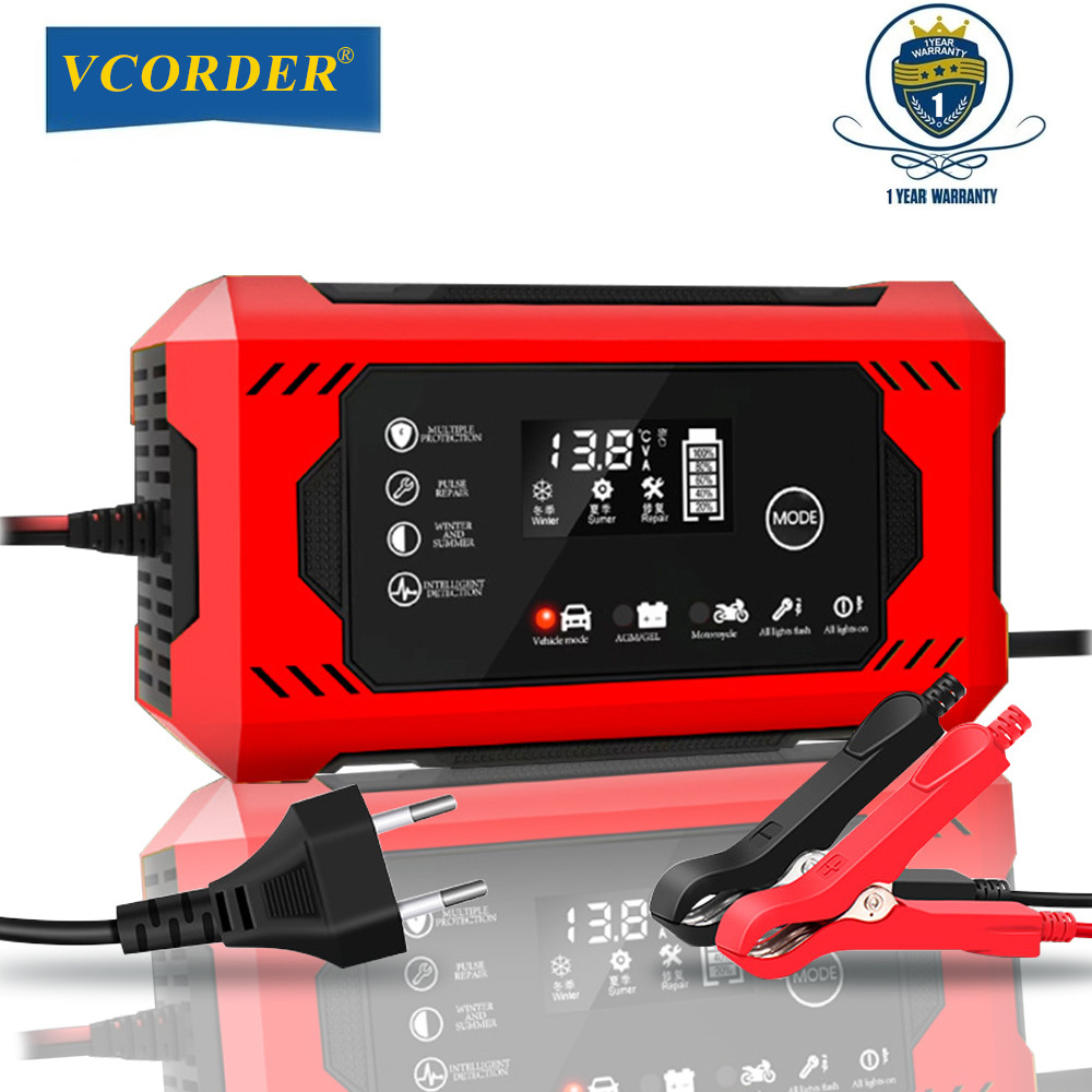 12V 6A Intelligent Fast Car Battery Charger Fully Automatic Repair ...
