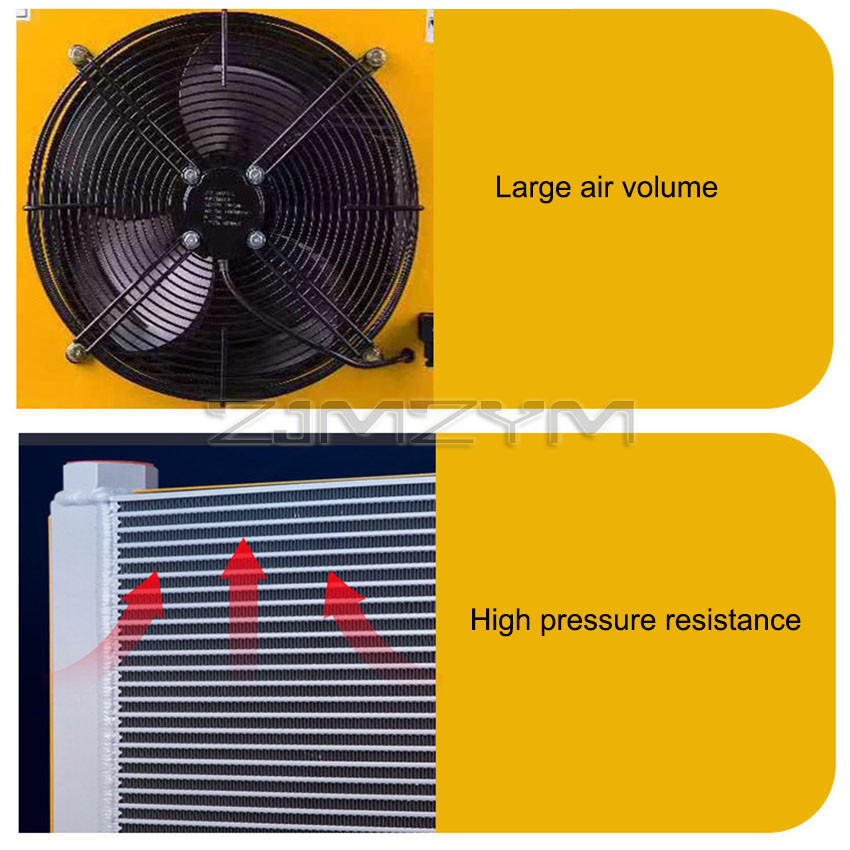 AH1012T Hydraulic Air Cooler Air Cooled Oil Radiator 24V/12V/220V/380V ...