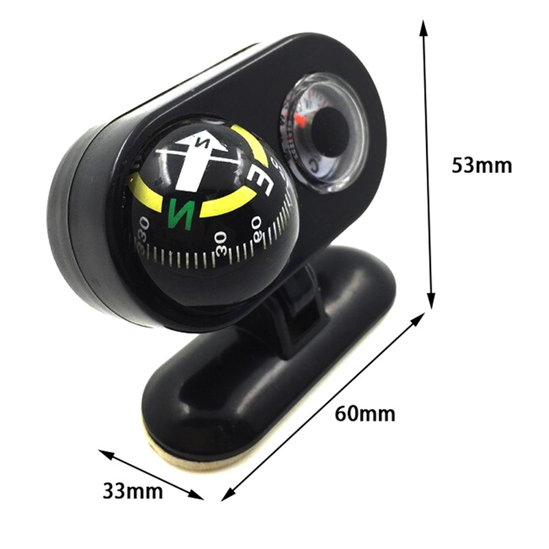 Universal Two-In-One Car Compass Ornament With Thermometer Removable ...