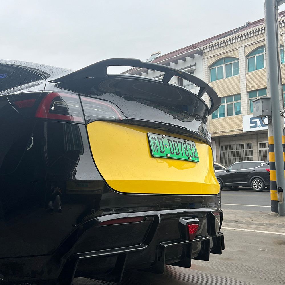 Carbon Fiber Rear Turbo Spoiler For Tesla 2023 Model Y Trunk Car Sport ...