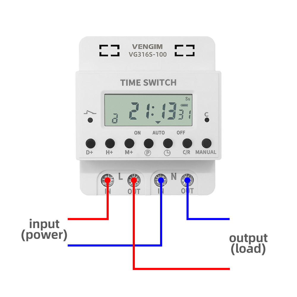 Timer 220v 60a 100a Digital Timer Switch Relay Weekly 7 Days Electronic Programmable Timer