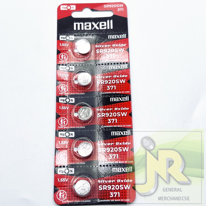 Maxell SR920 371 1.5V 1 PIECE OR 5 PIECES SR920sw Maxell 920 | Shopee ...