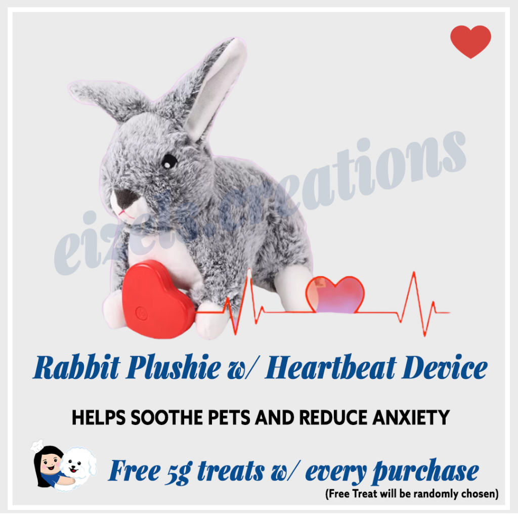 Rabbit Plushie w/ Heartbeat Device Plushie Toy for Dogs (Free 5g treats ...
