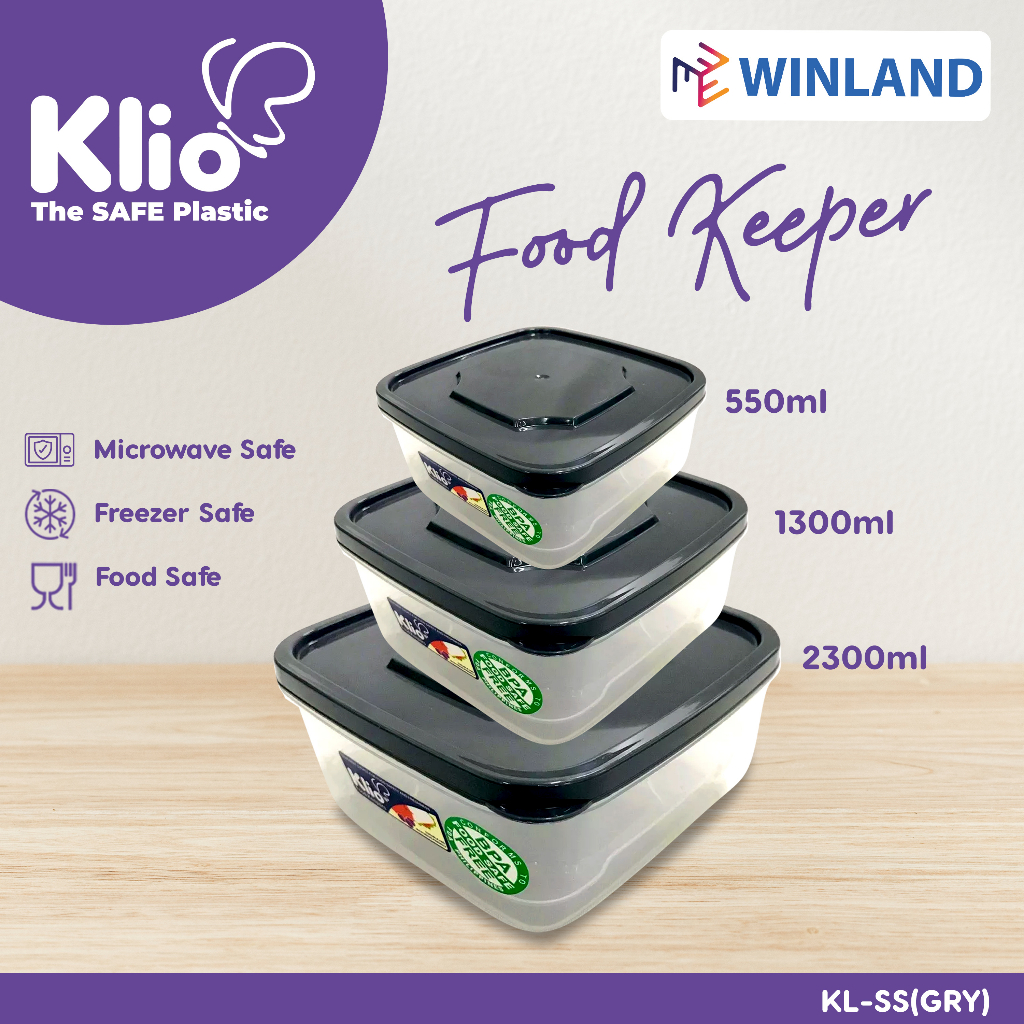 KLIO by Winland Square Groove Cover Stackable Food Keeper Square ...