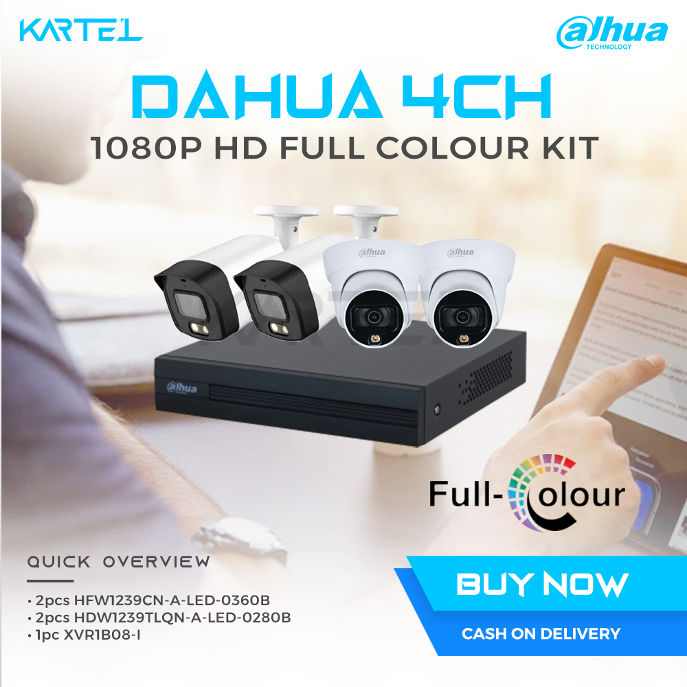 Dahua CCTV Package Full-color With Audio 4CH CCTV Kit 1080p HD DVR ...