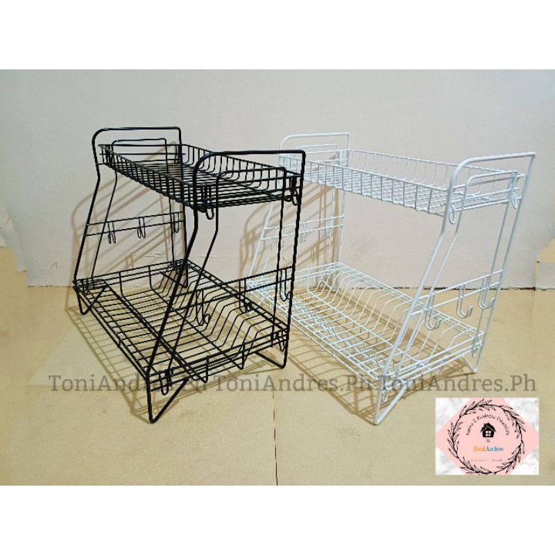 2-Layer Collapsible Dish Drying Rack Sleek Dish Drainer Kitchen Racks ...