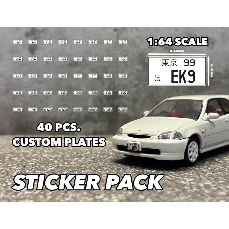 1:64 Scale JDM Custom Plates for diecast cars (40 Pcs.) | Shopee ...