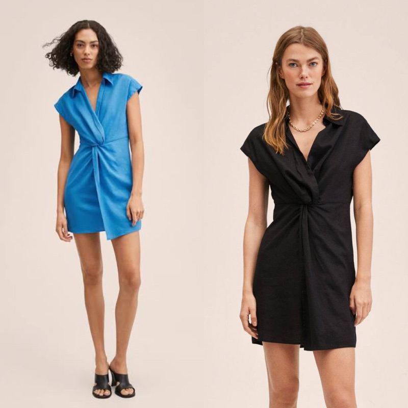 MNG Linen-Blend Shirt Dress | Authentic Overruns | Shopee Philippines