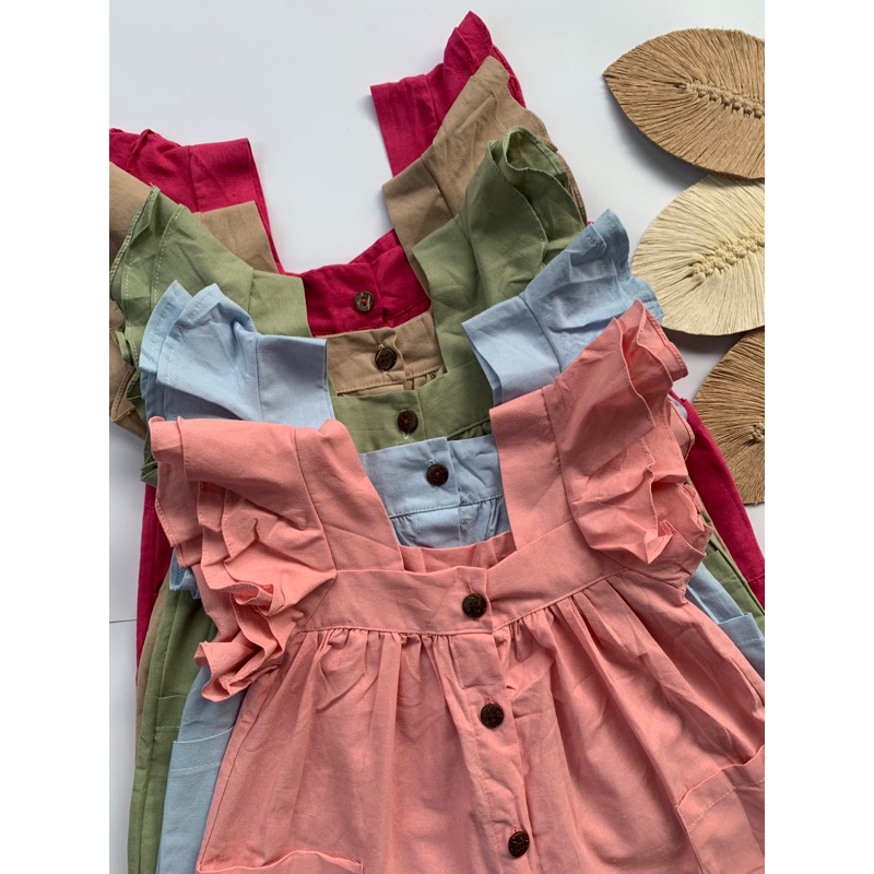 Ruffled Linen Romper for Kids Girls (3-5yo) | Shopee Philippines