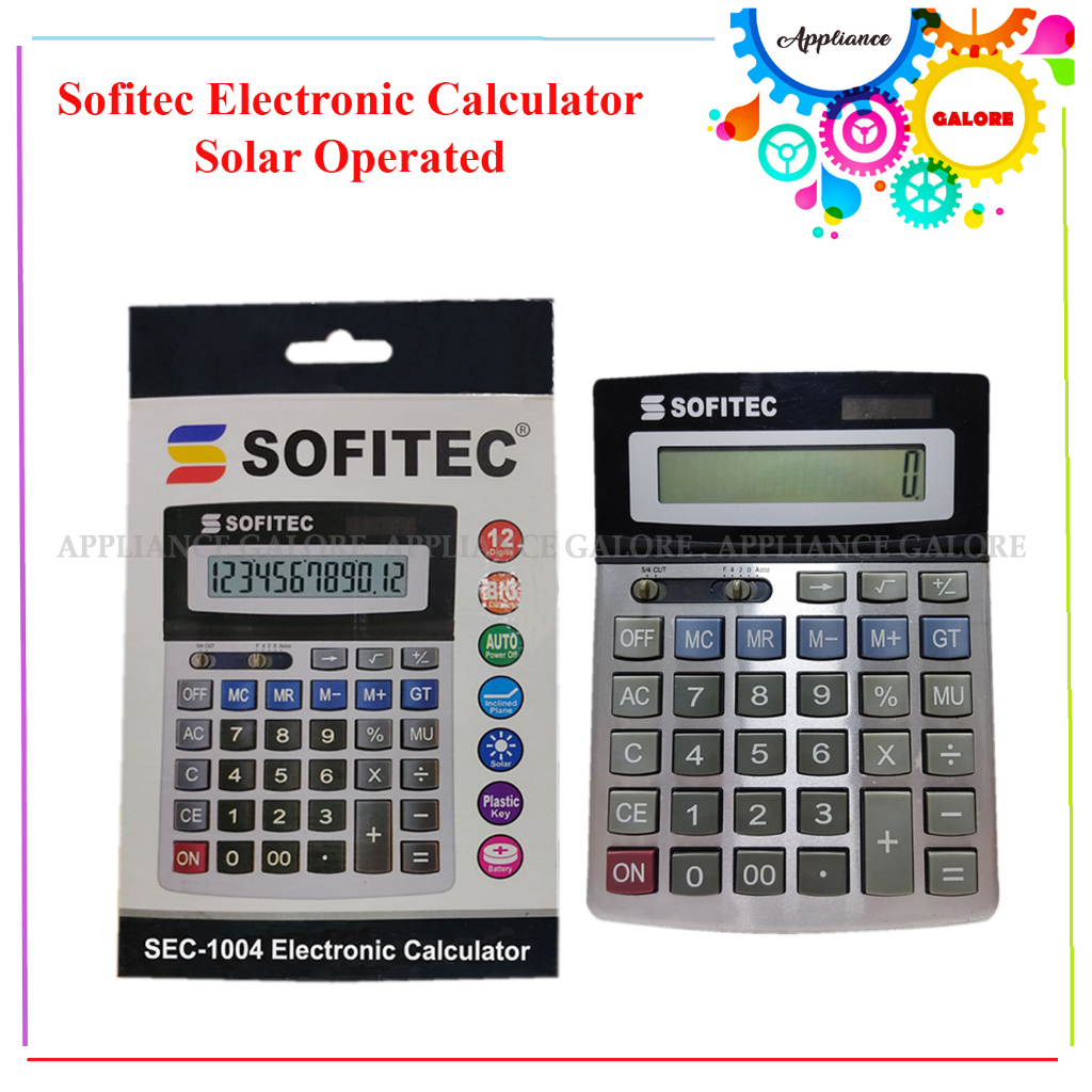Electronic Calculator Solar Operated 12 digits Display Office Supplies ...