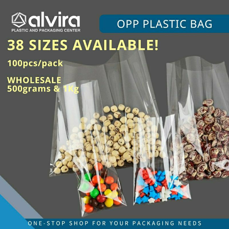 OPP Plastic bag without adhesive (100pcs, 500grams and 1kg) | Shopee ...