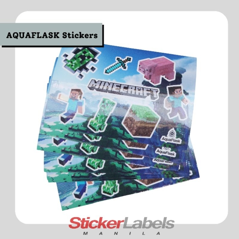 Online Games | Aquaflask Sticker A6 Waterproof Scratchproof Minecraft ...