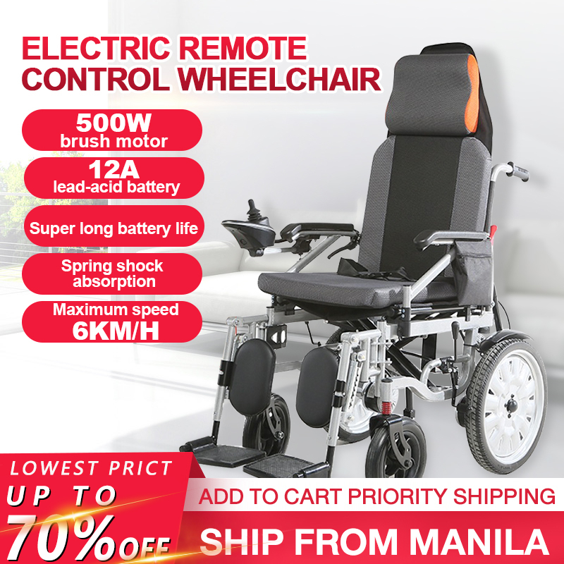 Electric Wheelchair Folding Lightweight Elderly Wheelchair Recliner ...
