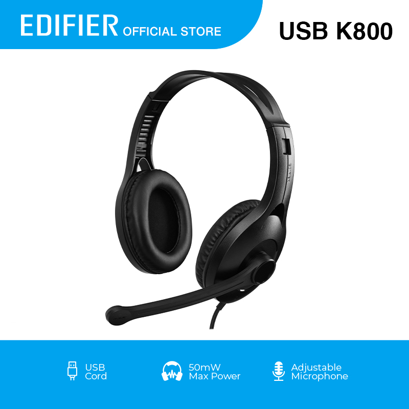 Edifier USB K800 USB Computer Headsets Large black dynamic driver ...