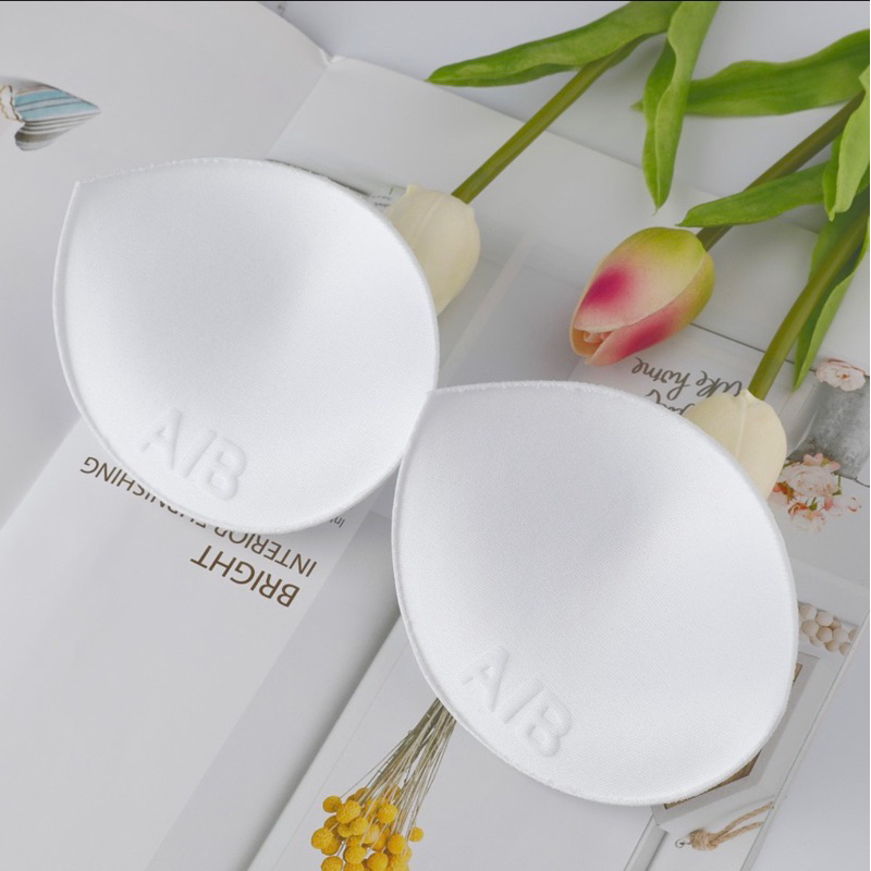 1 Pair White Black Thick Sponge Inserts Push-up Full Cup Bra Pads for ...