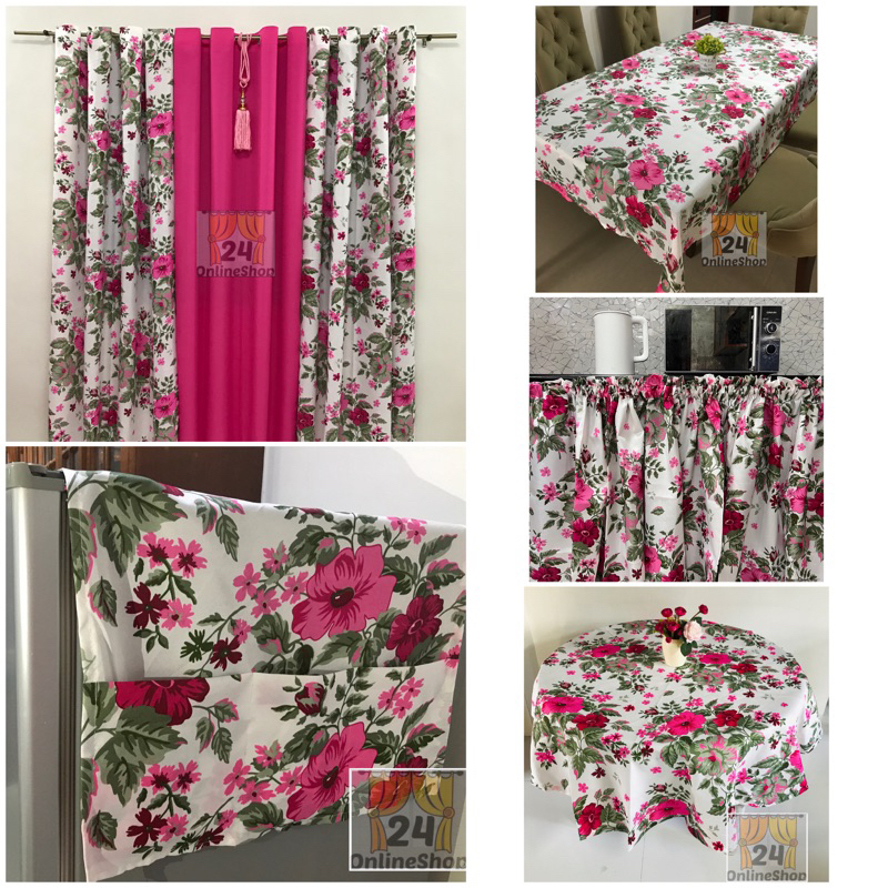 Gumamela Design for Ring Curtains / Table Cover / Ref Cover | Shopee ...