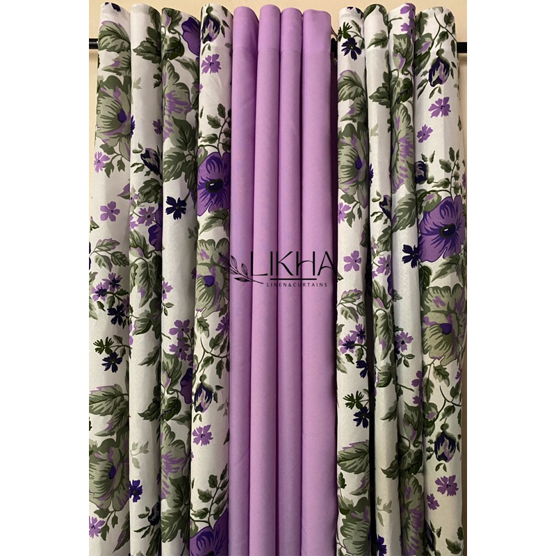 LIKHA - 3in1 Elegant Tanya Floral Print Ring Curtains ( 6ft/7ft ) - sold per PIECE/SET | Shopee ...