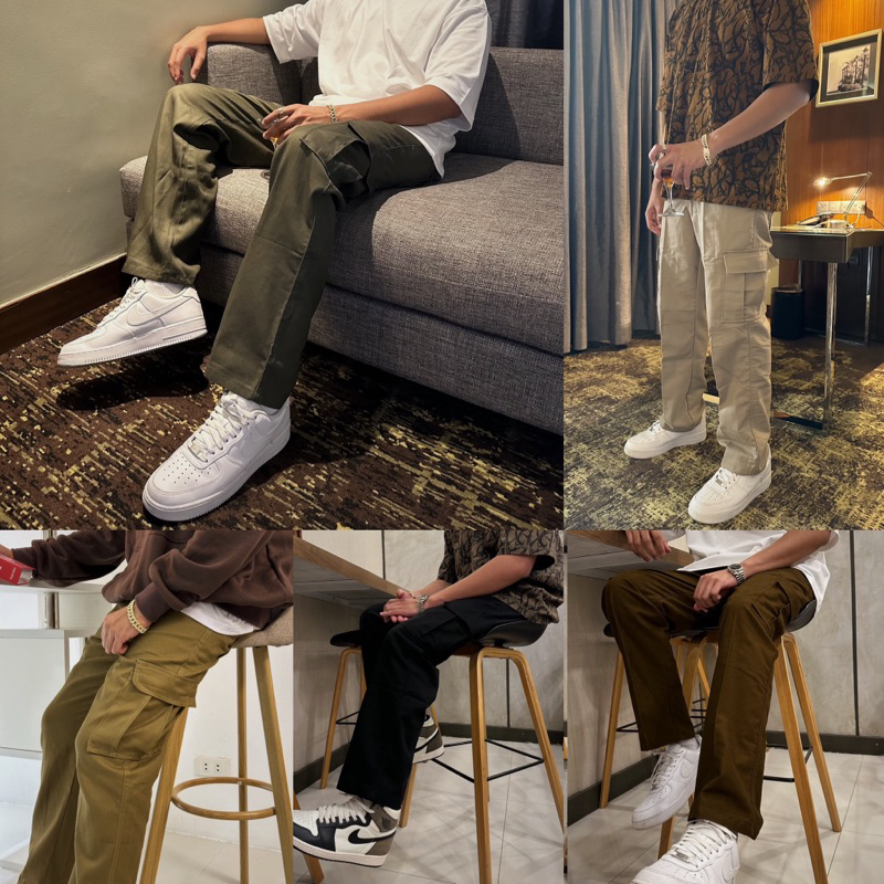 Cargo Pants 6 Pocket Slim Straight Fit | Shopee Philippines