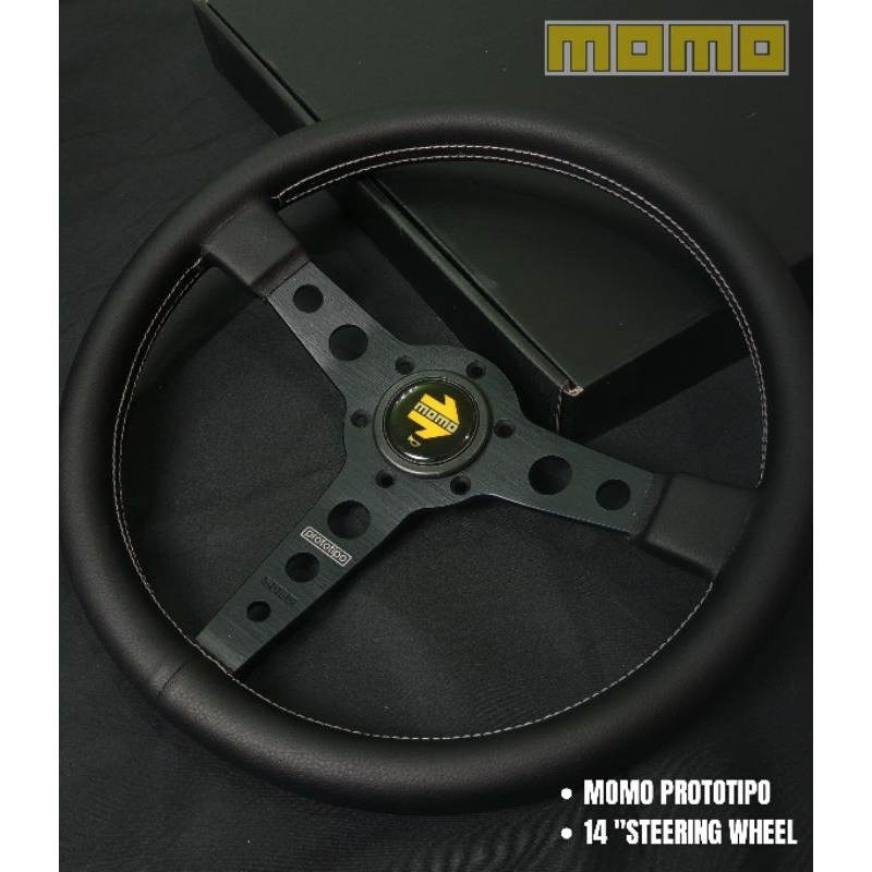 Momo Prototipo 14 inch Leather Steering Wheel | Shopee Philippines