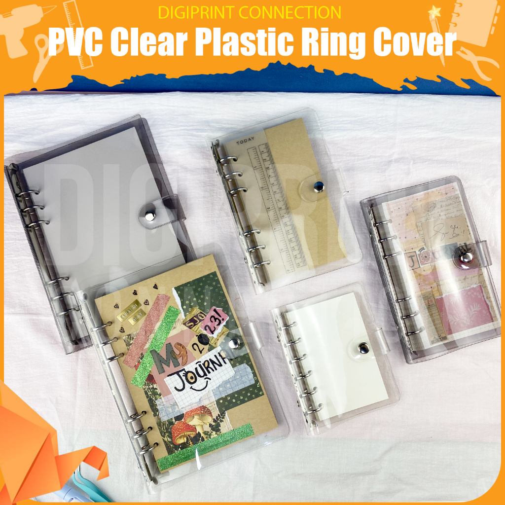 PVC Clear Plastic Round Ring Binder Binding Cover Scrapbook A5, A6, A7 ...
