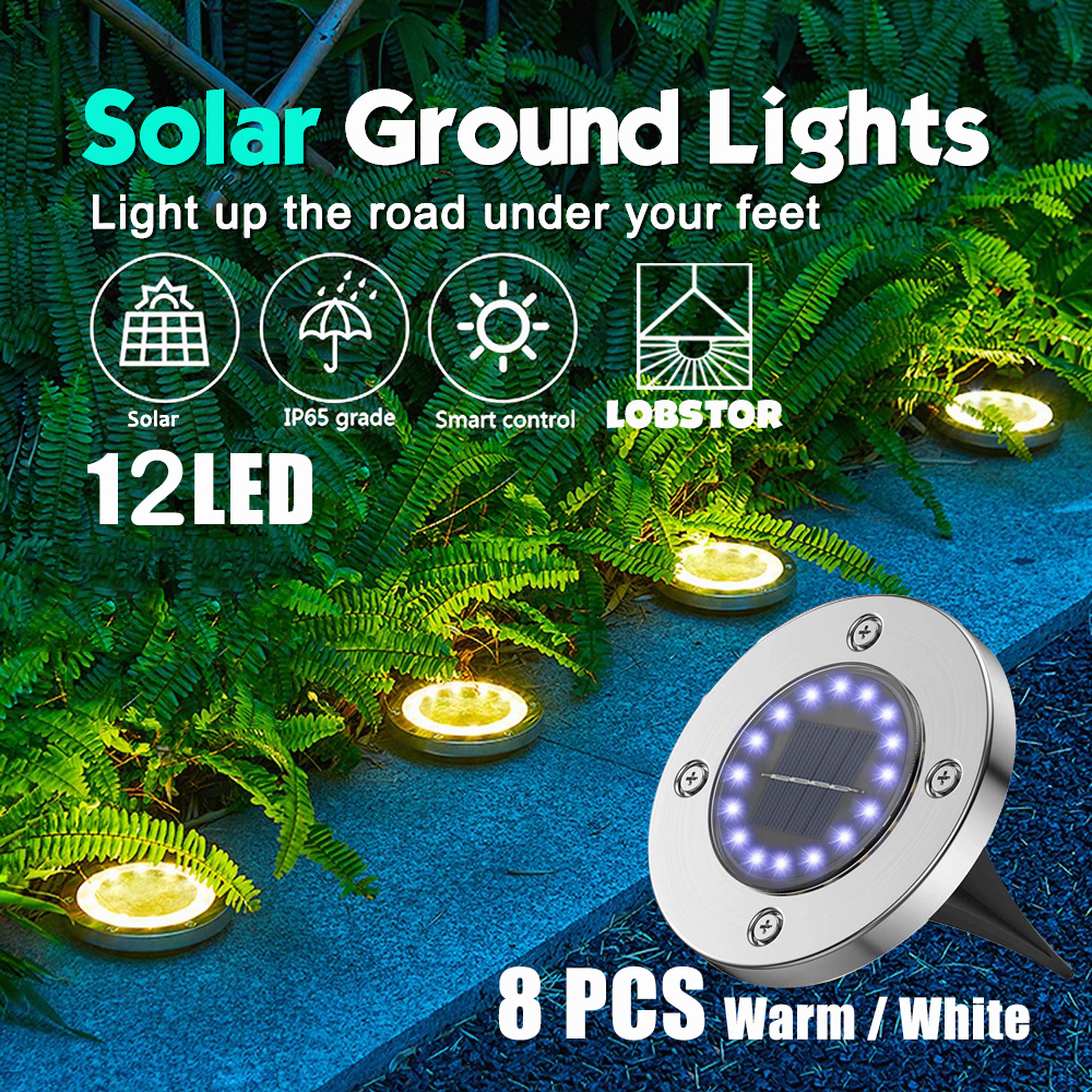 12 LED outdoor solar garden lamp landscape waterproof safety lamp solar ...