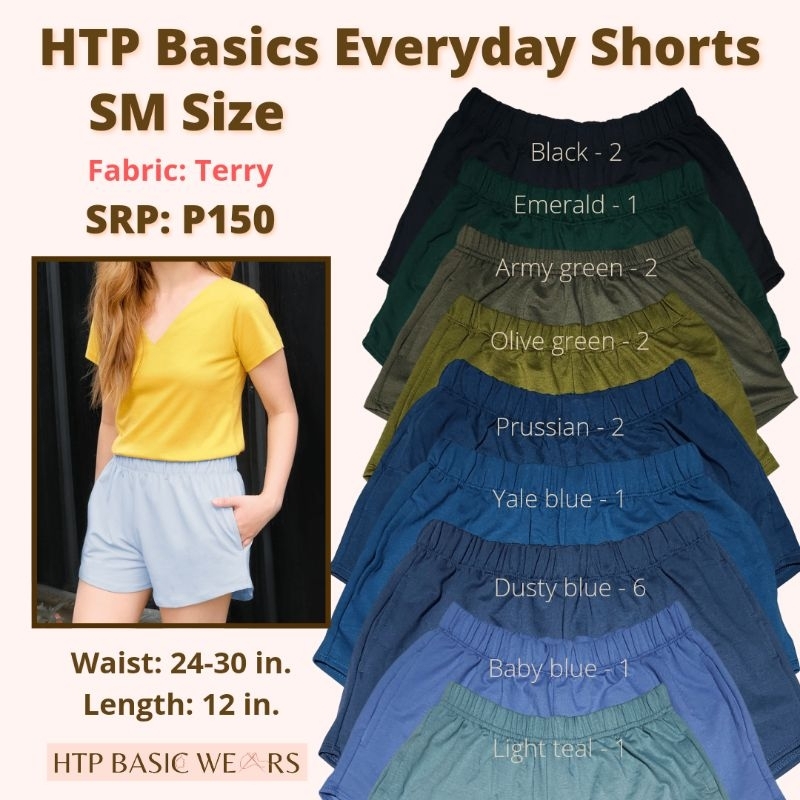 HTP Basics Comfy Everyday Shorts SM Size (with Pockets) | Shopee ...