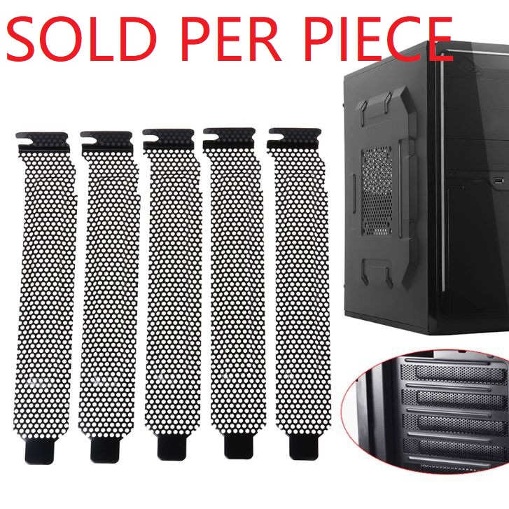 Black PCI Slot Vented Cover Dust Filter Ventilation with Screws for PC ...