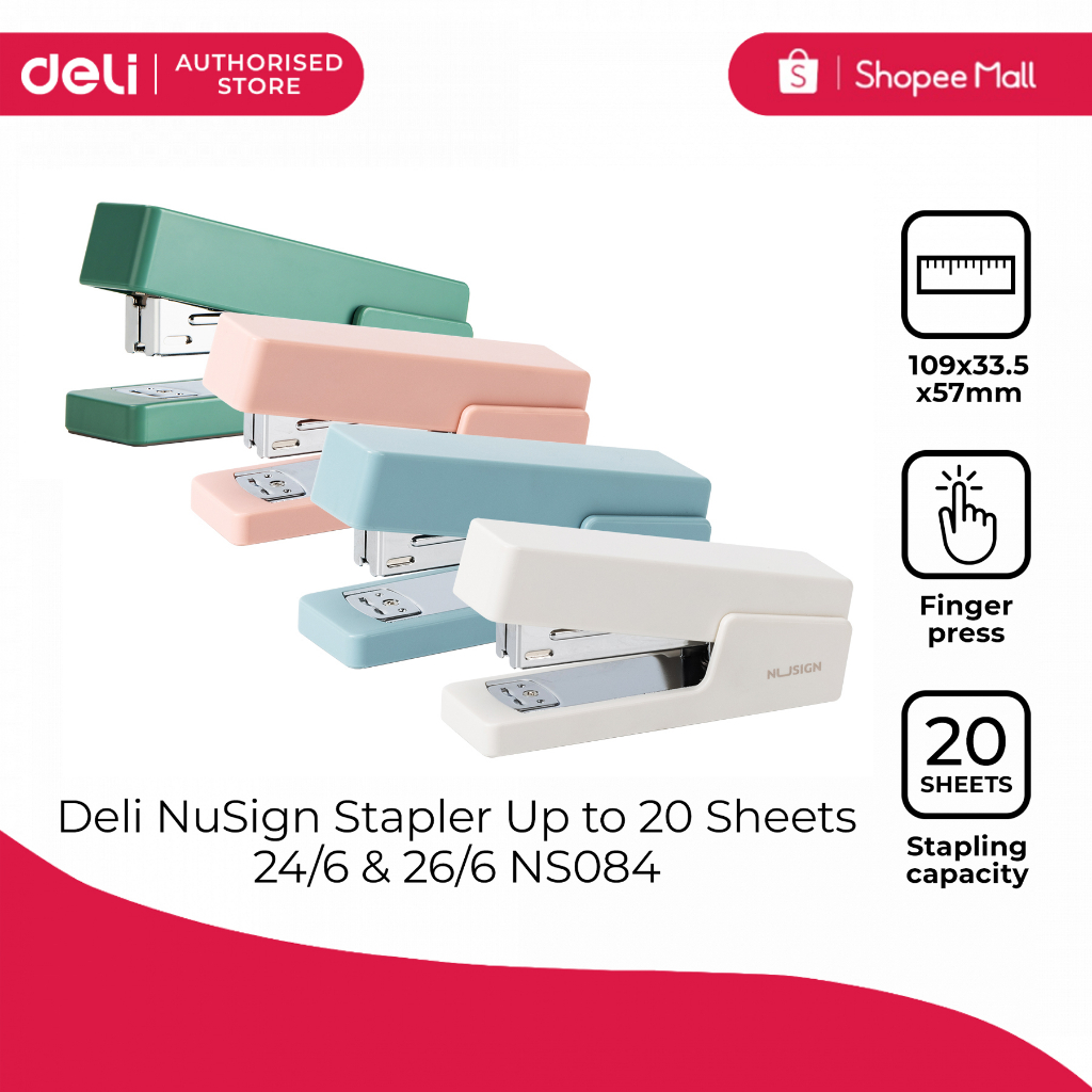 Deli NS084 Nusign Stapler Up to 20 Sheets 24/6 & 26/6 [79NS084 ...