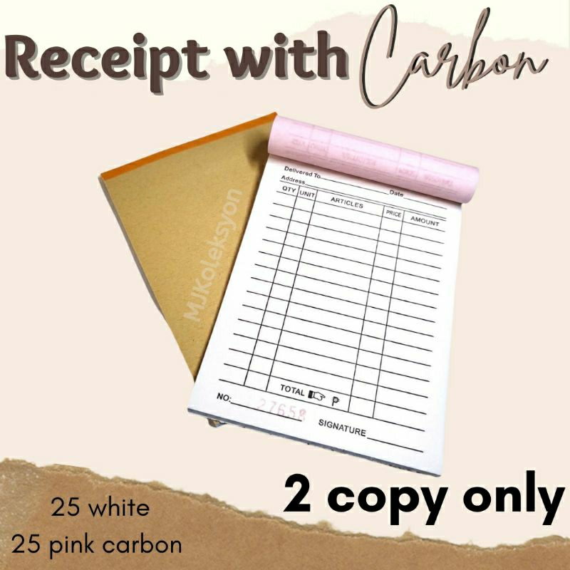 Receipt with Carbon 2copy only | Shopee Philippines