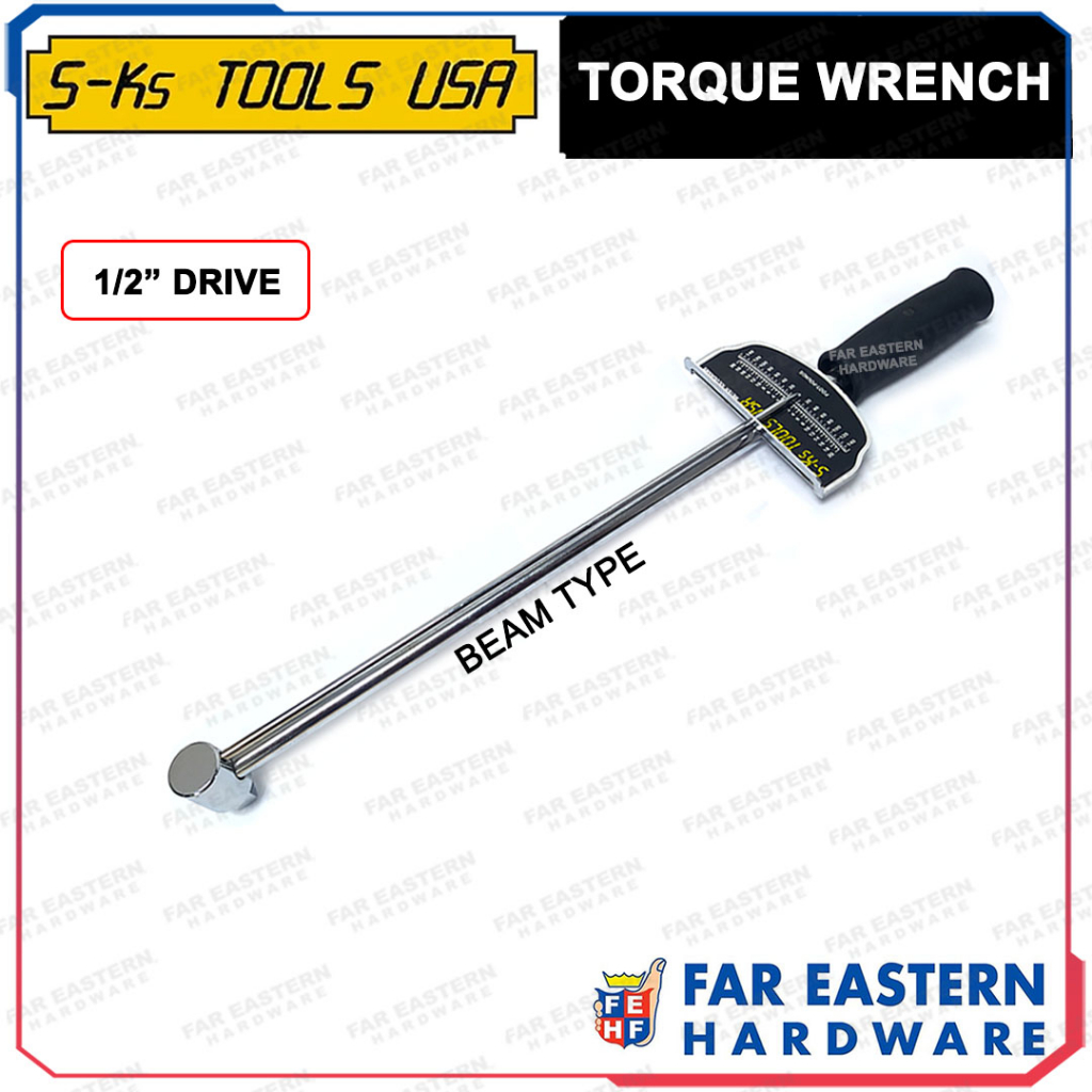 SKS Torque Wrench 1/2" Drive Beam Type 150Ft-Lbs | Shopee Philippines