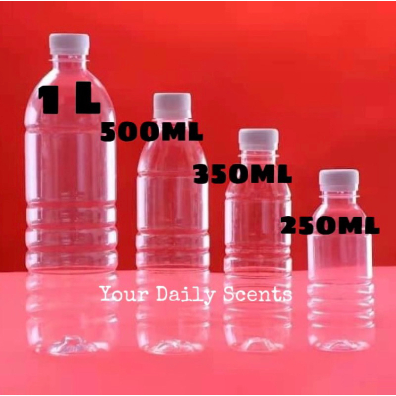 PET Plastic Bottle with Caps 1 liter - BOX of 12 pcs 1L 1000 ml for Juice, sauces, water ...