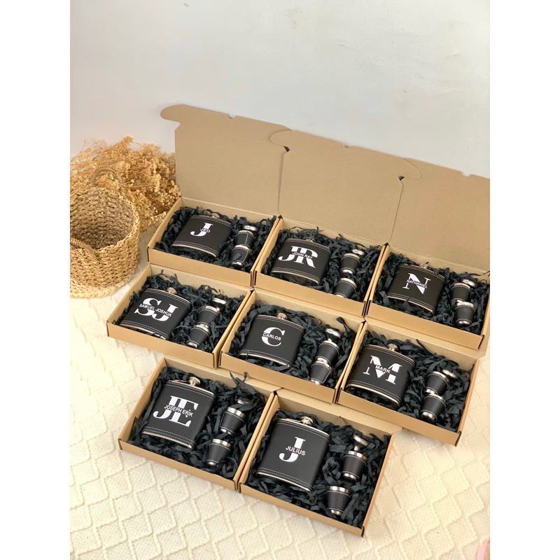 Personalized Hip Flask w/2 shotglass &funnel Gift Set/Souvenir Ninongs ...