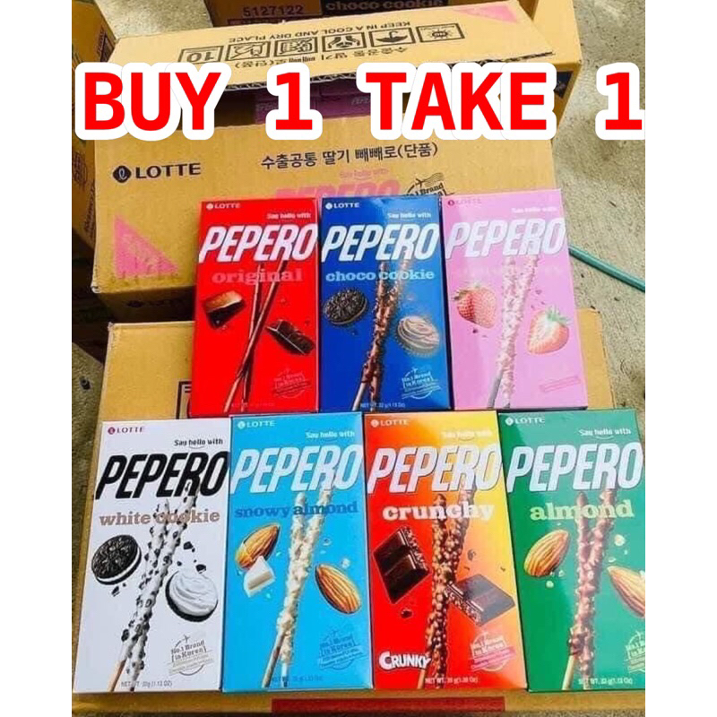 BUY 1 TAKE 1 KOREAN LOTTE PEPERO (Mall Price Php 67.50 each) (Expiry ...