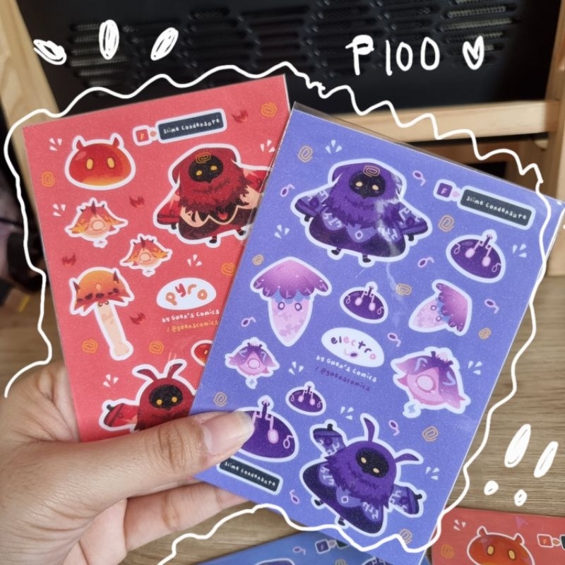 Glitter/Holo Laminated Abyss Mage Sticker Sheets Pyro Electro | Shopee ...