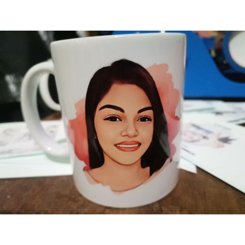 CARTOON ART MUG (PERSONALIZED MUG WITH PICTURE) with box | Shopee ...