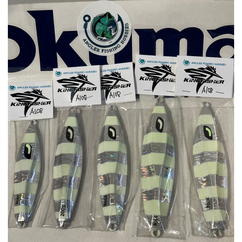 king fisher metal jigs A108 silver stripe w luminous | Shopee Philippines