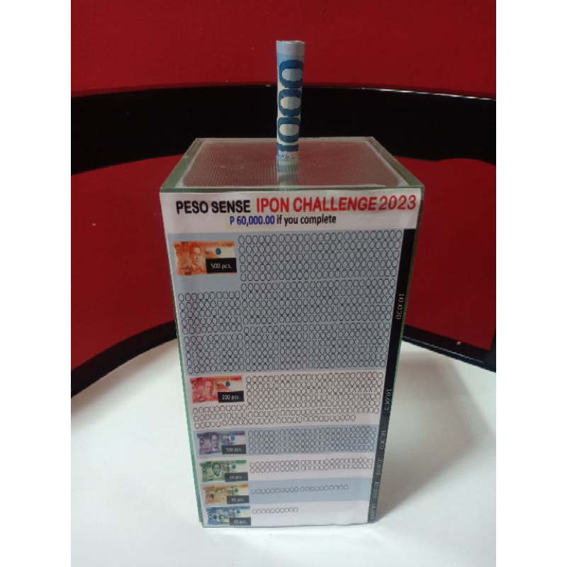 Alkansya Glass Frosted (high quality) with ipon challenge chart ...