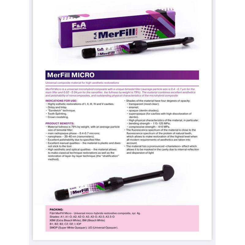 Merfil MICRO composite 4 grams | Shopee Philippines