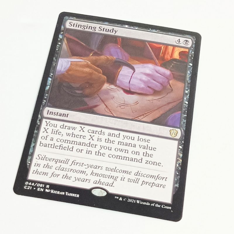 MTG Card STINGING STUDY Magic the Gathering Trading Card Game Black | Shopee Philippines