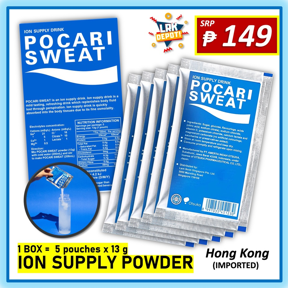 POCARI SWEAT Ion Supply / Energy / Hydration / Electrolyte Powder Drink ...