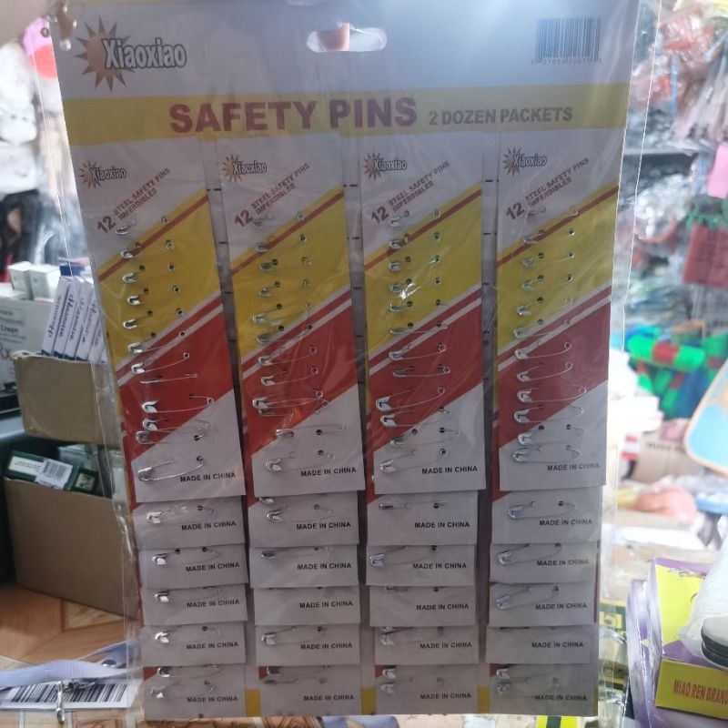SAFETY PINS 2dozen packets steel safety pins imperdibles | Shopee Philippines