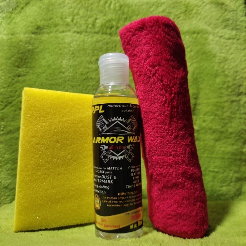 ARMOR WAX for MATTE and GLOSSY free SPONGE & microfiber towel. | Shopee ...